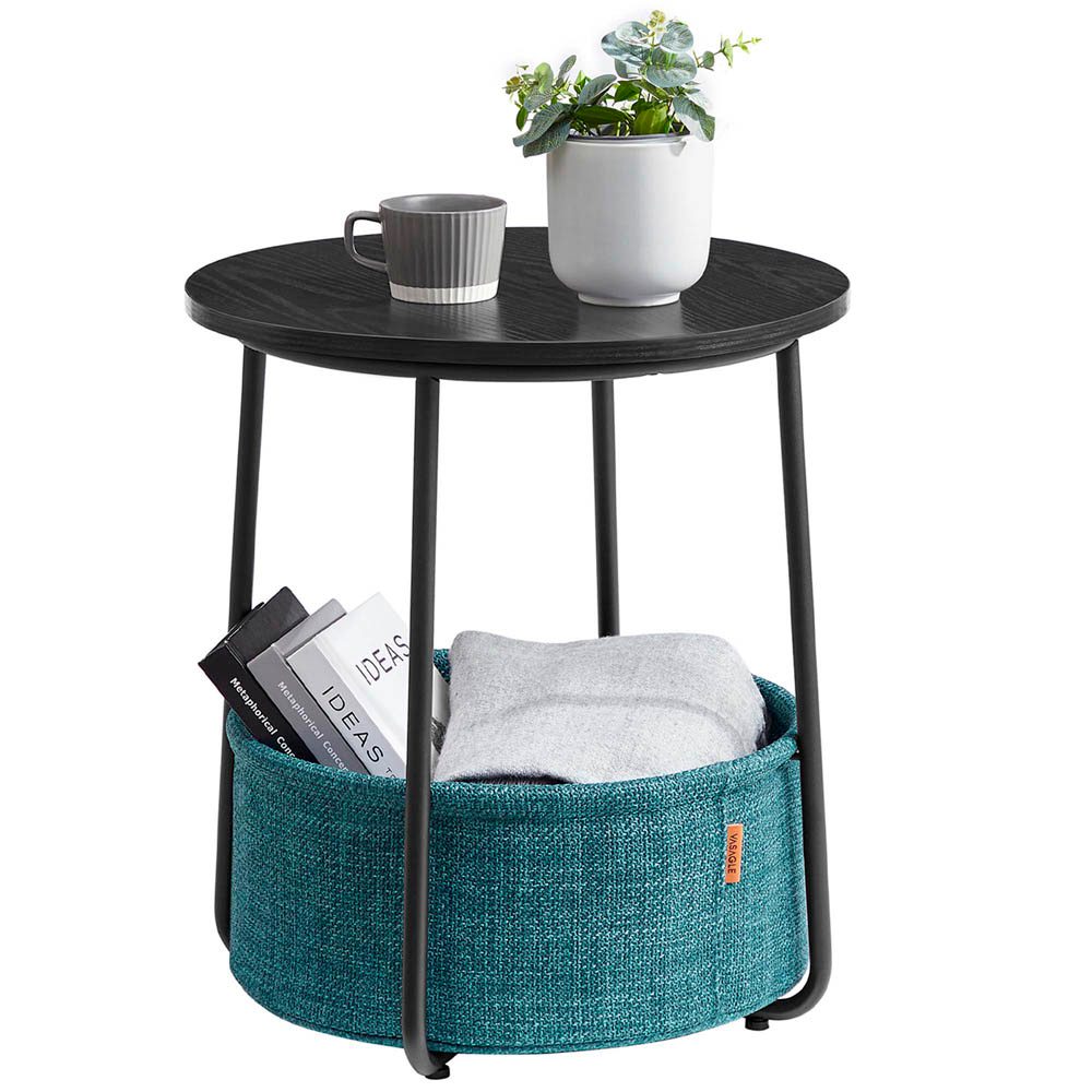 VASAGLE Beistelltisch schwarz blau 45 0 x 45 0 x 50 0 cm Printus