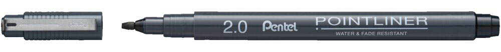 Pentel Pointliner Calligraphy S20P-C20A Fineliner schwarz 2,0 mm, 1 St. | Printus